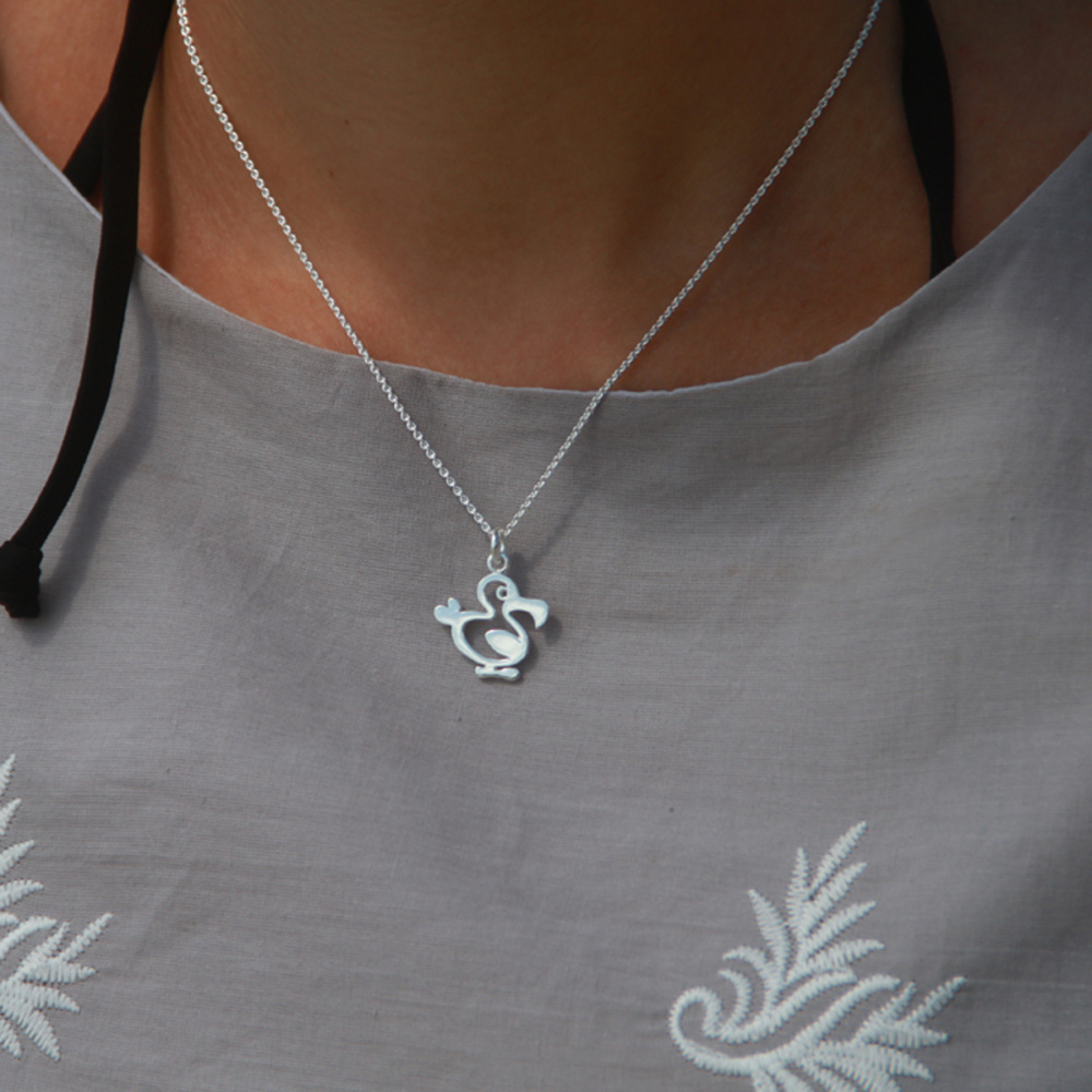 Sterling silver dodo pendant made in Mauritius | zea design