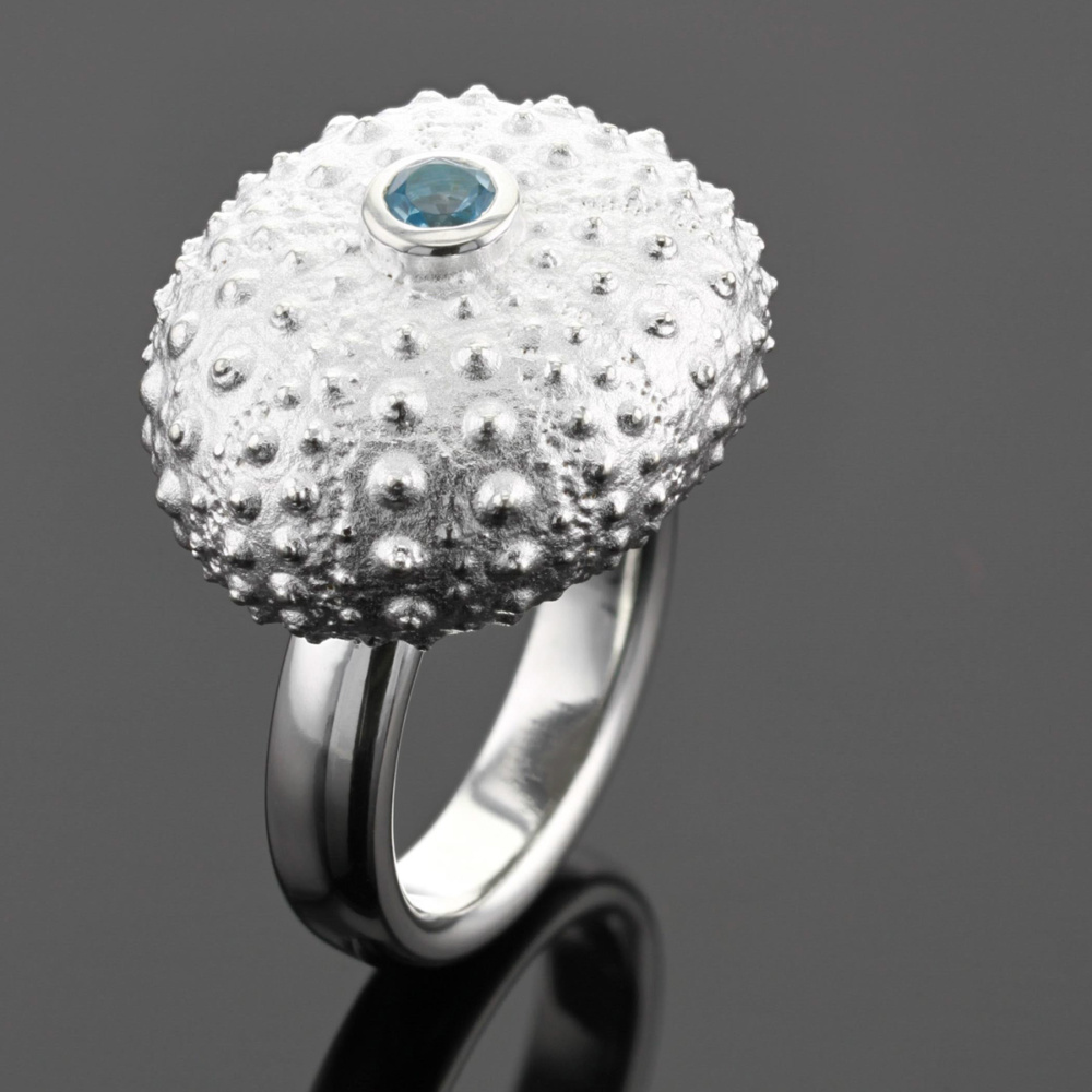 Big silver Sea urchin ring - Mauritius | zea design