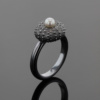 Mini black silver sea urchin ring | zea design